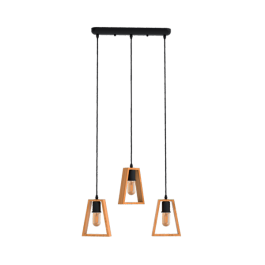 ПОЛИЛЕЙ RONNY 3xE27 ЧЕРЕН/ДЪРВО на ТОП цена | 93293 — TeMax.bg